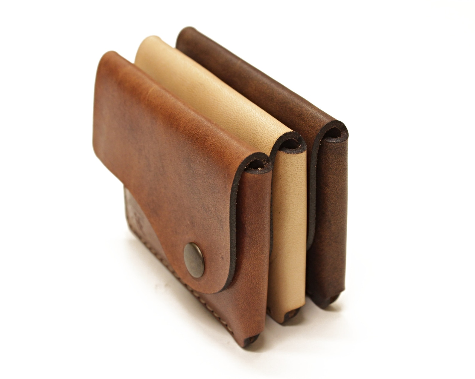 Slim Card Wallet With Clasp Leather Wallet Card Caddy Card | Etsy