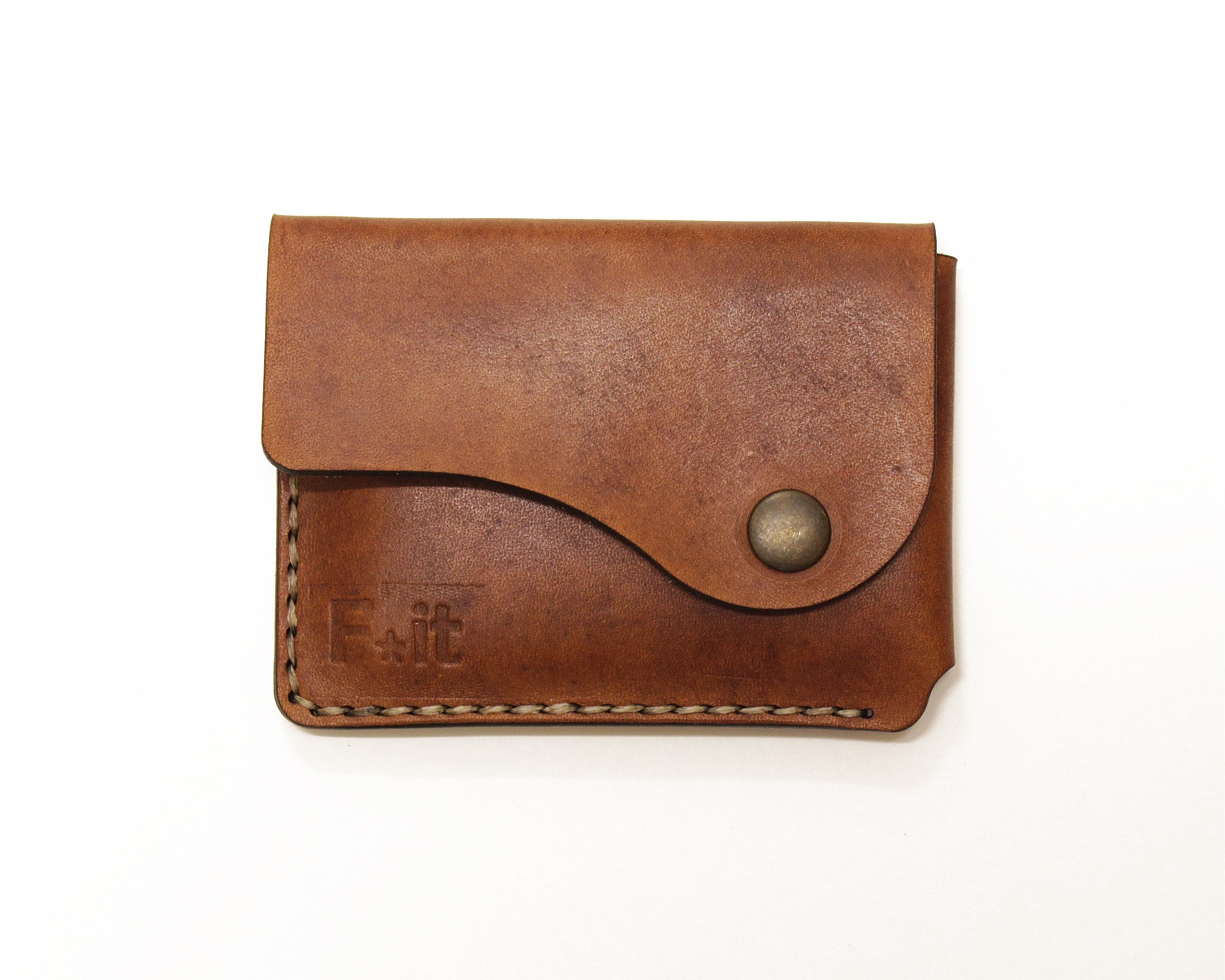 Slim card wallet with clasp leather wallet card caddy card | Etsy