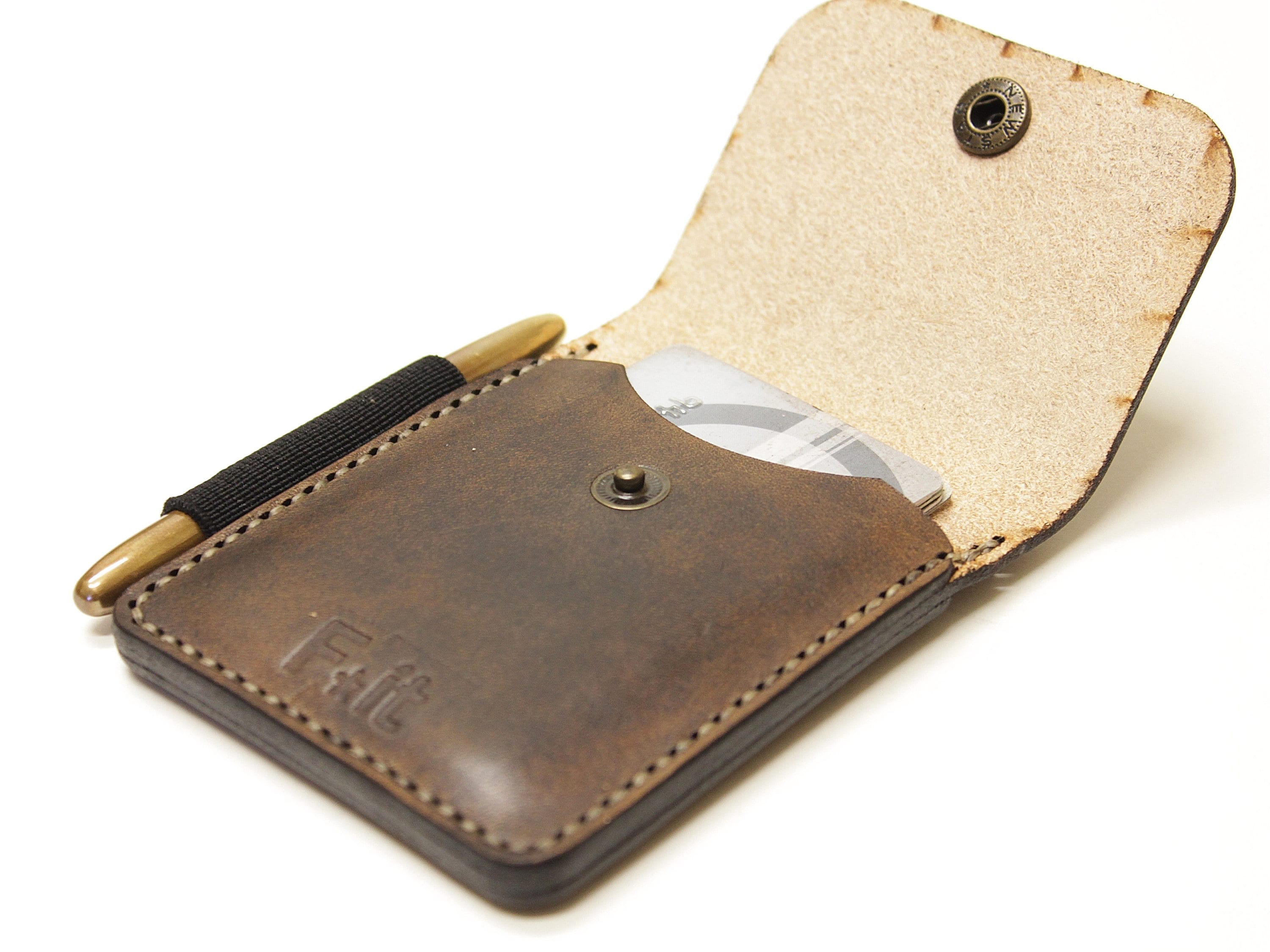 Edc card caddy with clasp card wallet for everyday carry | Etsy