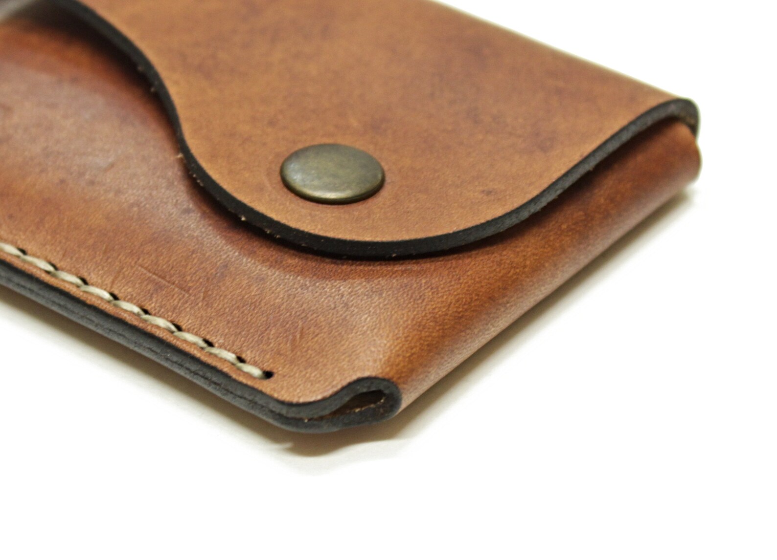 Slim Card Wallet With Clasp Leather Wallet Card Caddy Card | Etsy