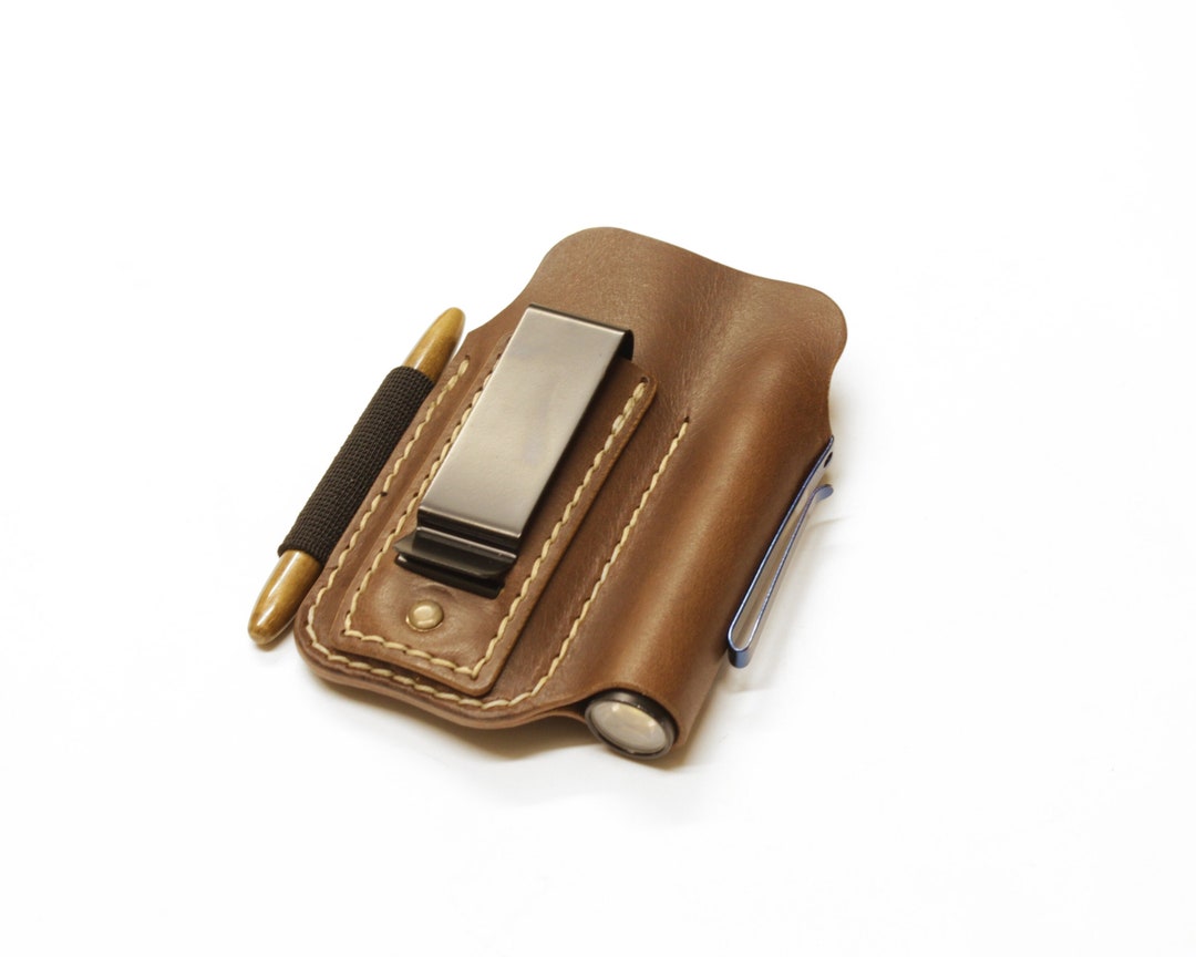 Handmade Leather EDC Belt Organizer With Metal Clip - Etsy