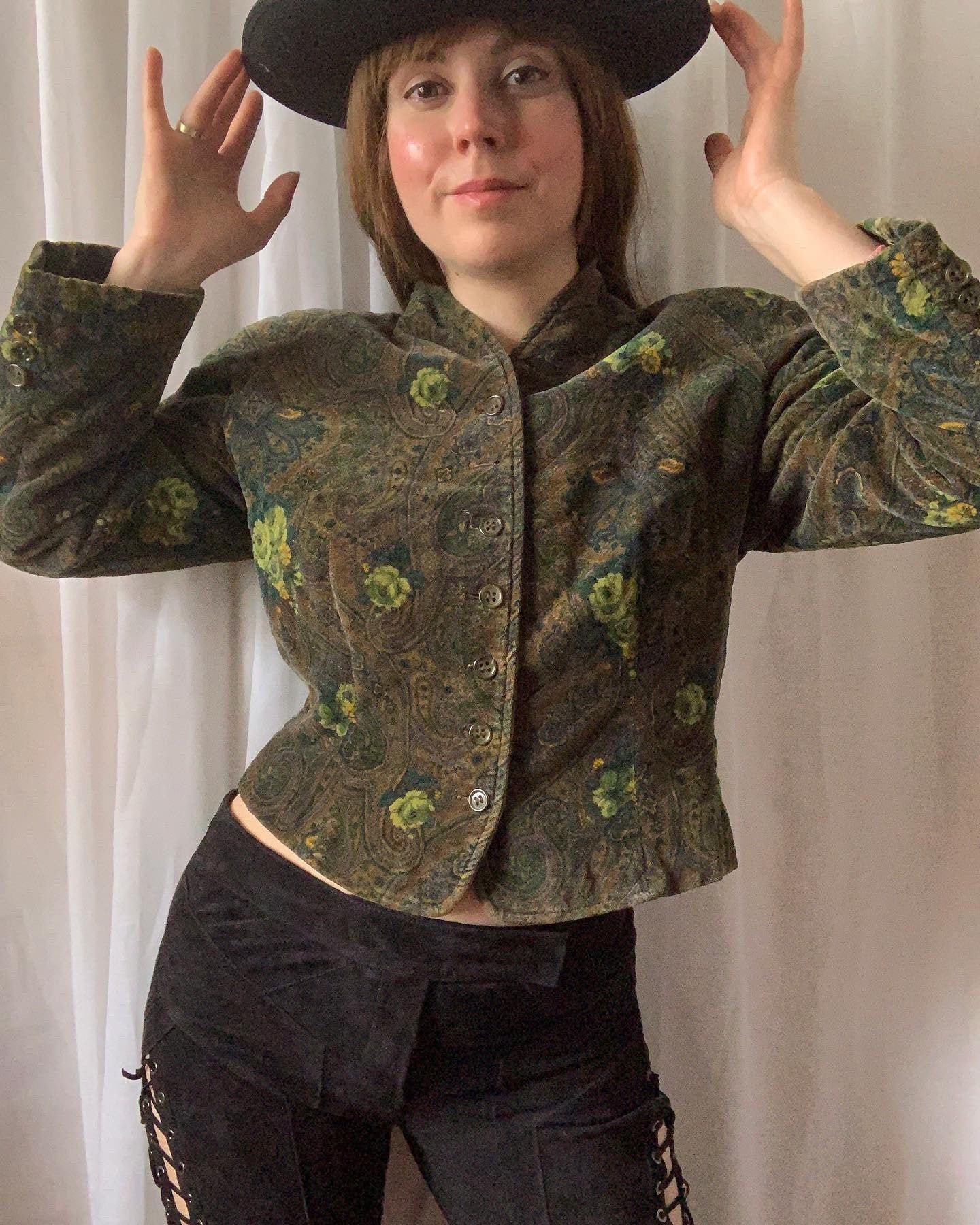 Vintage KENZO Quilted Jacket, 1980s Velvet Blazer Paisley Vintage KENZO Quilted Jacket, 1980s Velvet Blazer Paisley