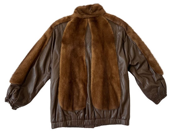 80s GUY LAROCHE Mink Fur and Leather Bomber Jacket French 80s GUY LAROCHE Mink Fur and Leather Bomber Jacket French