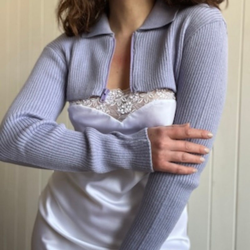 Crop cardigan im y2k stil - Etsy.de