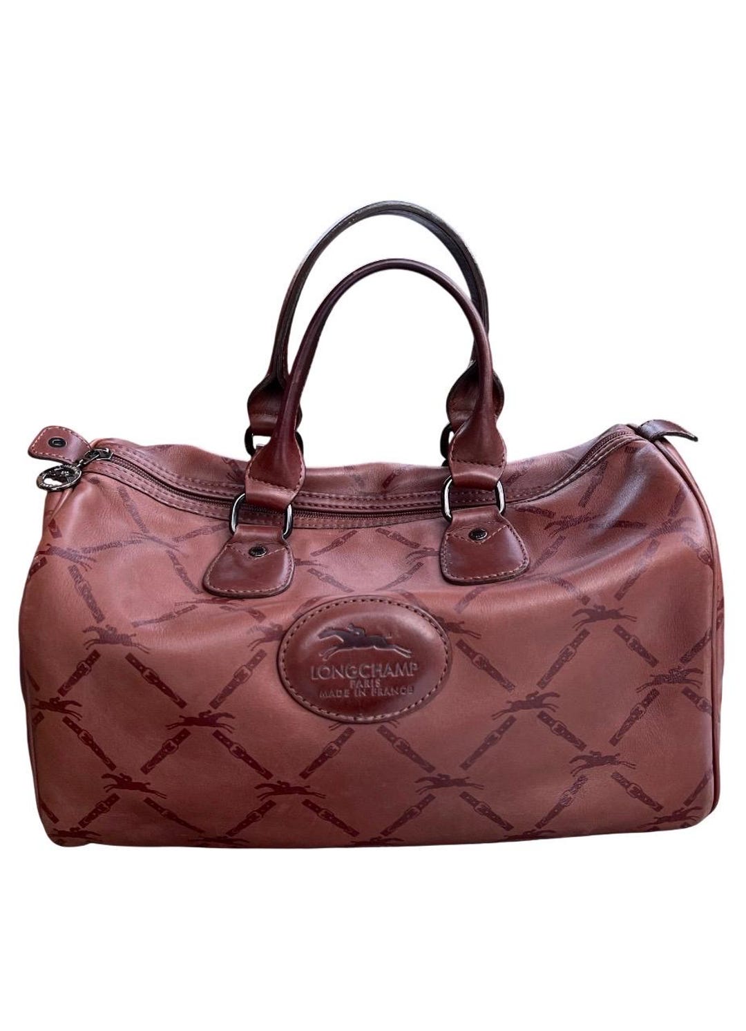 LONGCHAMP Terracota Leather Monogram Boiler Bag, Vintage 1990-00s, Rare ...