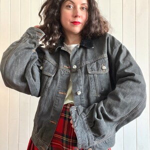 80s Grey Denim Jean Oversized Jacket SPECTORS Par SELECTO Size Small ...