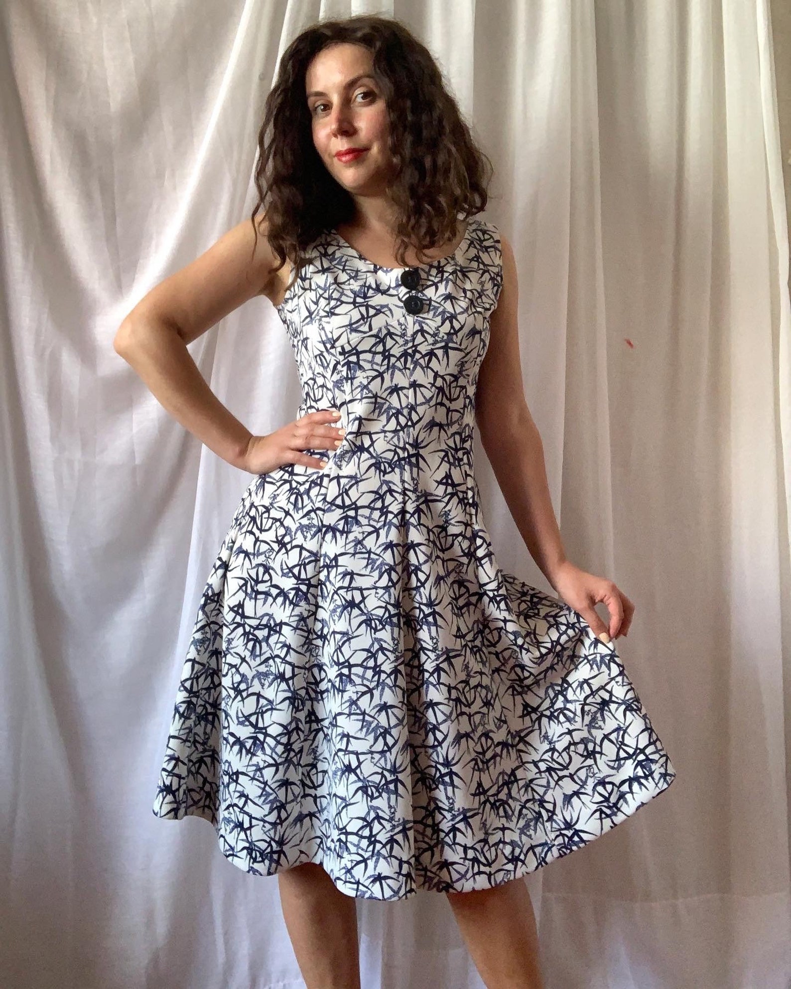 60s 70s Mini Dress Swallow Bird Bamboo Leaves Hieroglyphs - Etsy