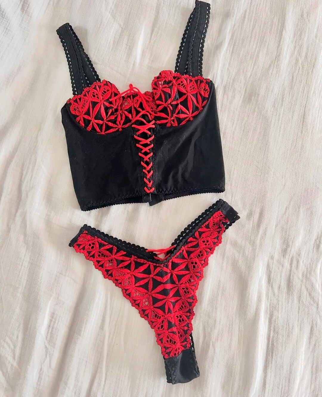 AUBADE Lingerie Set - Vintage Documented in 1994 Advertising - Cotton ...