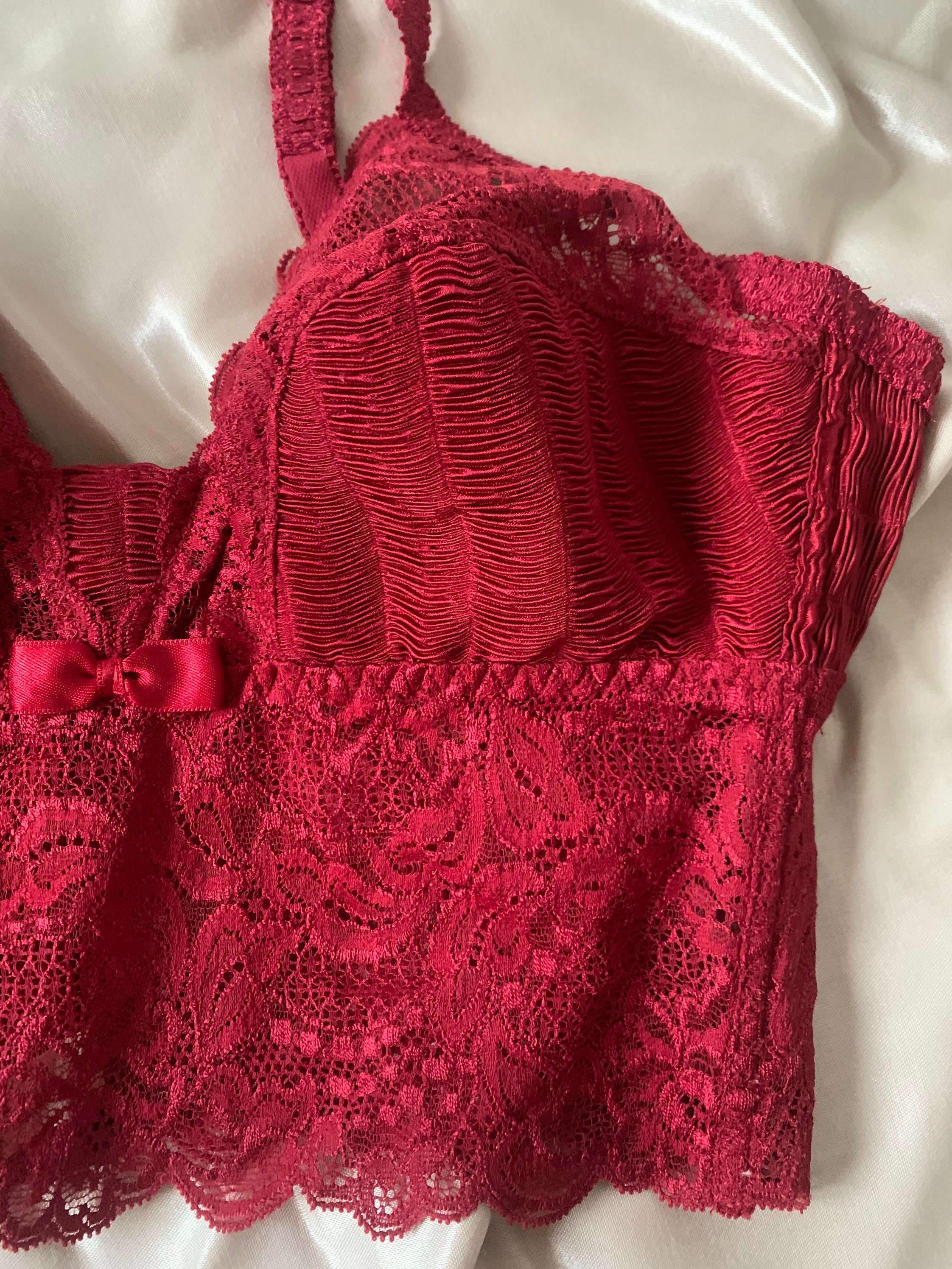 1990s LISE CHARMEL Longline Bra Red Vintage Bustier | Etsy