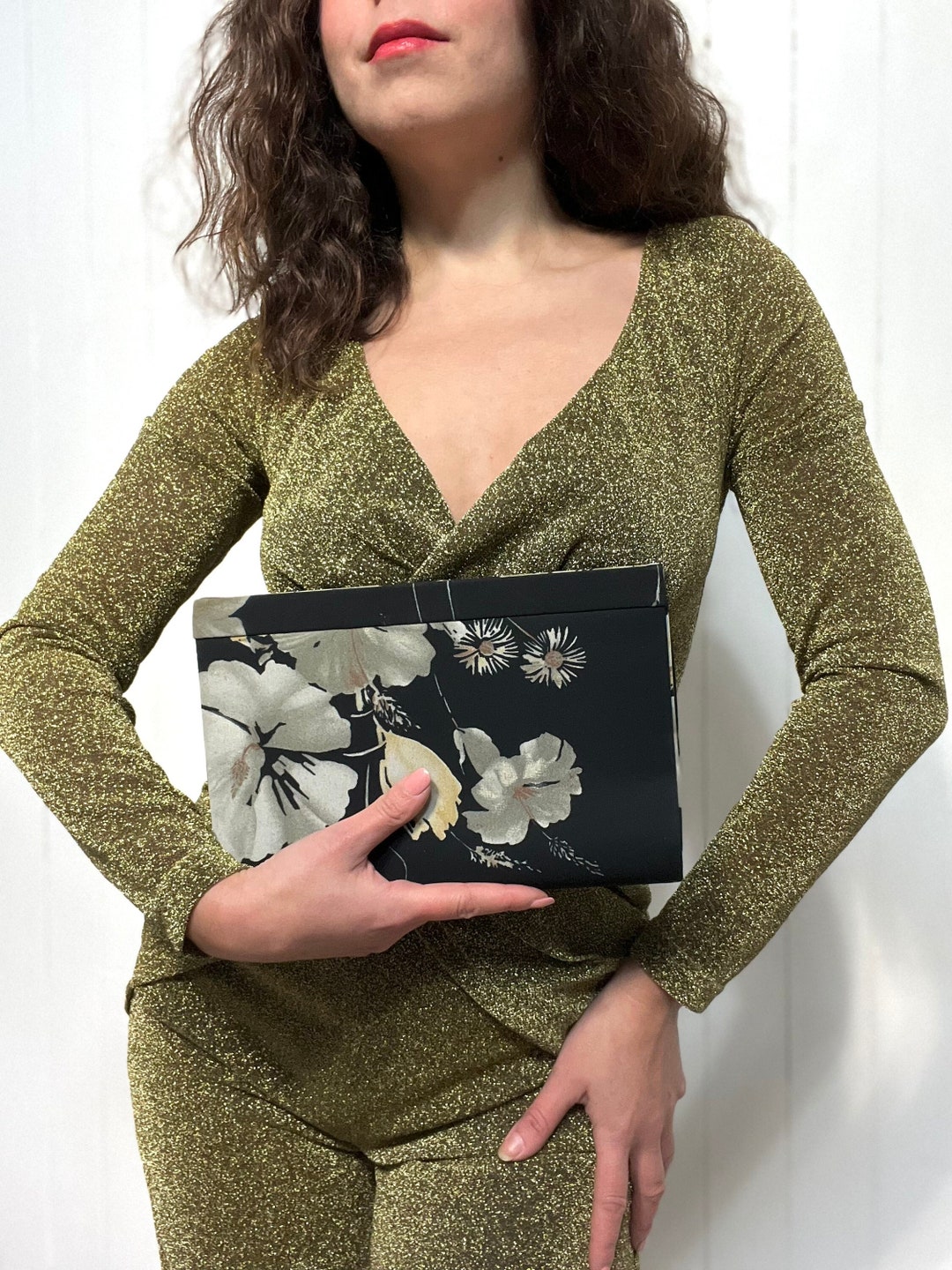 80s 90s Textile Evening Clutch Purse Made in France Floral - Etsy