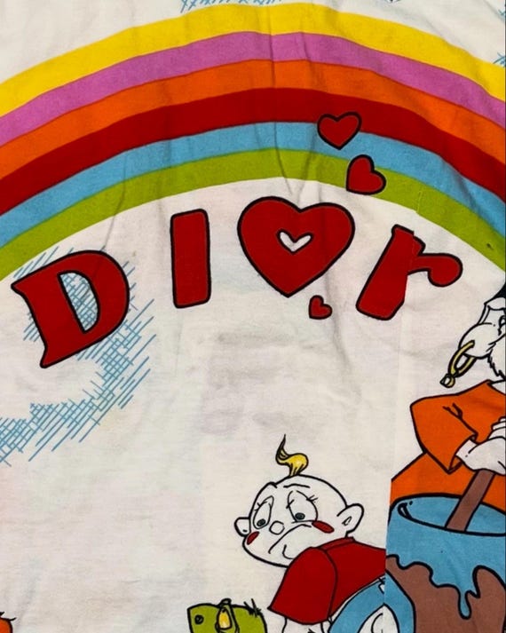 Vintage Christian Dior Cartoon Print Western Shirt - … - Gem