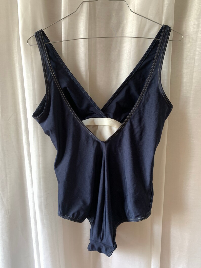 80s Navy One-piece Swimsuit Janine Robin Vintage Bathing Suit - Etsy