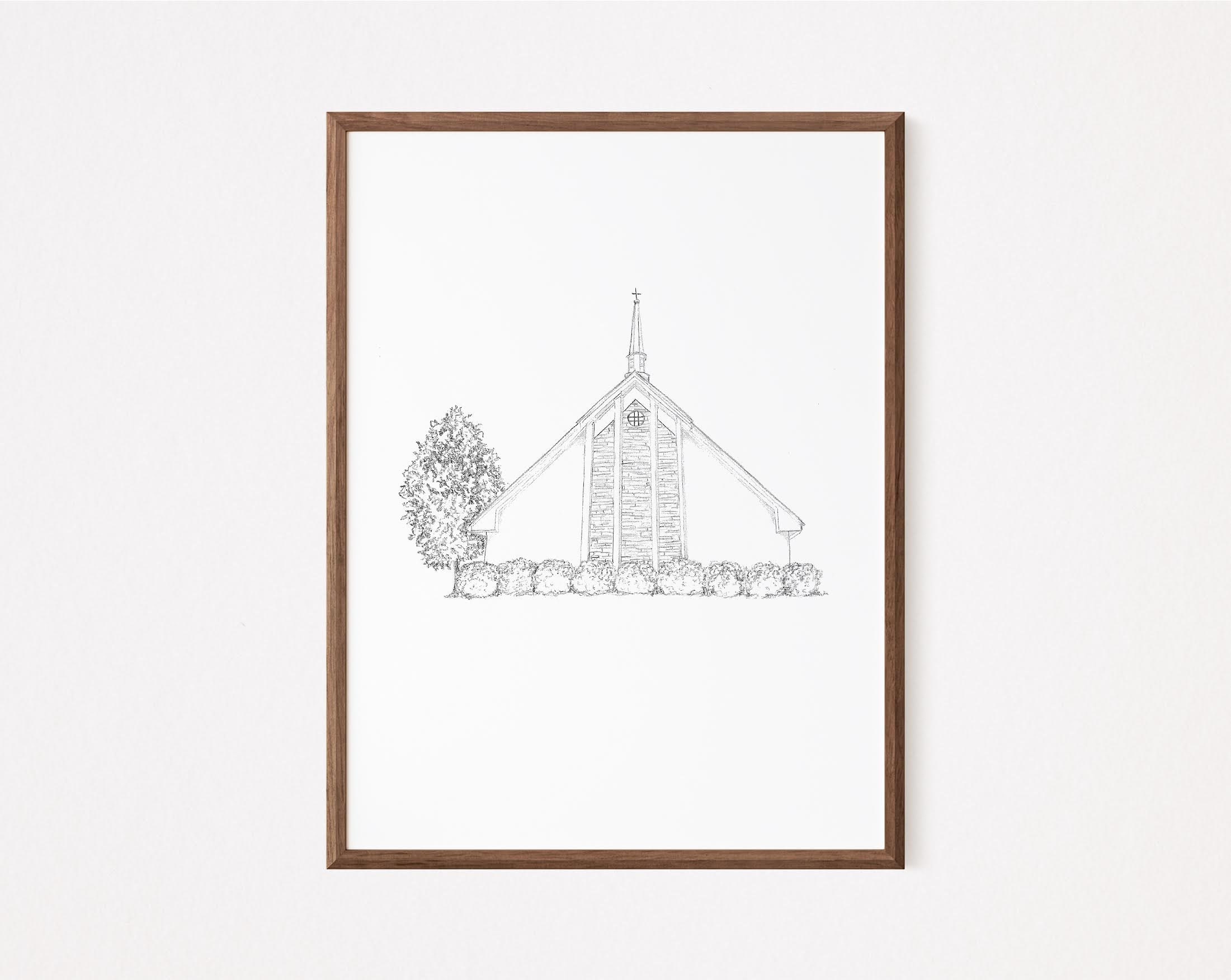 Simple Church Drawing