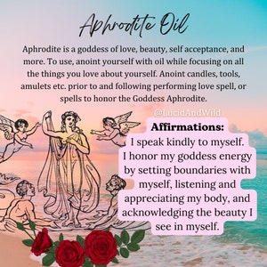 Aphrodite Body Oil, Self Love, Beauty Oil, Perfume Oil, Wiccan, Witchy ...
