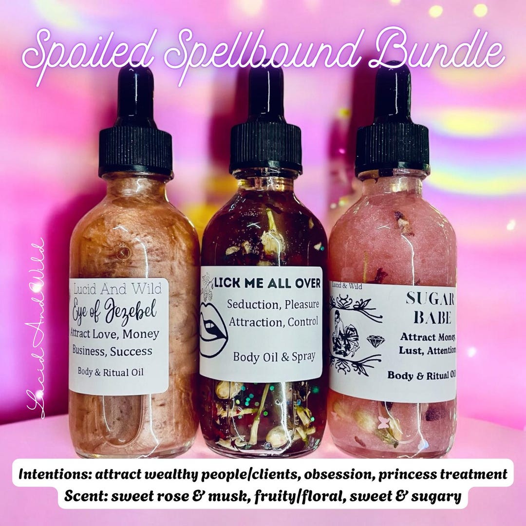 Spoiled Spellbound Bundle, Intention Oil, Obsession, Love Spell, Witchcraft, Wicca, Hoodoo ...