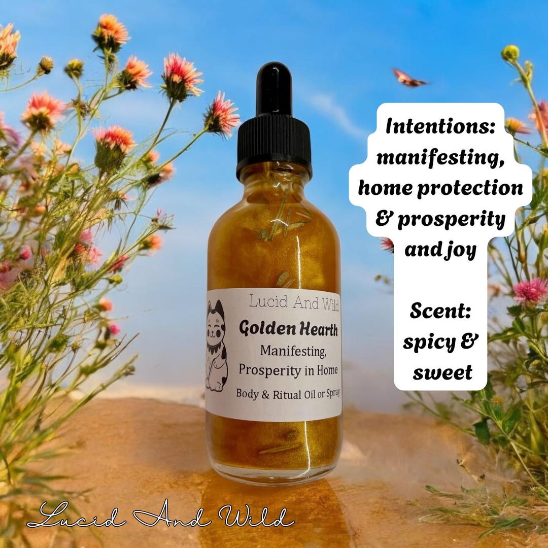 Golden Hearth Intention Oil, Body Oil, Witchcraft, Wicca, Hoodoo ...