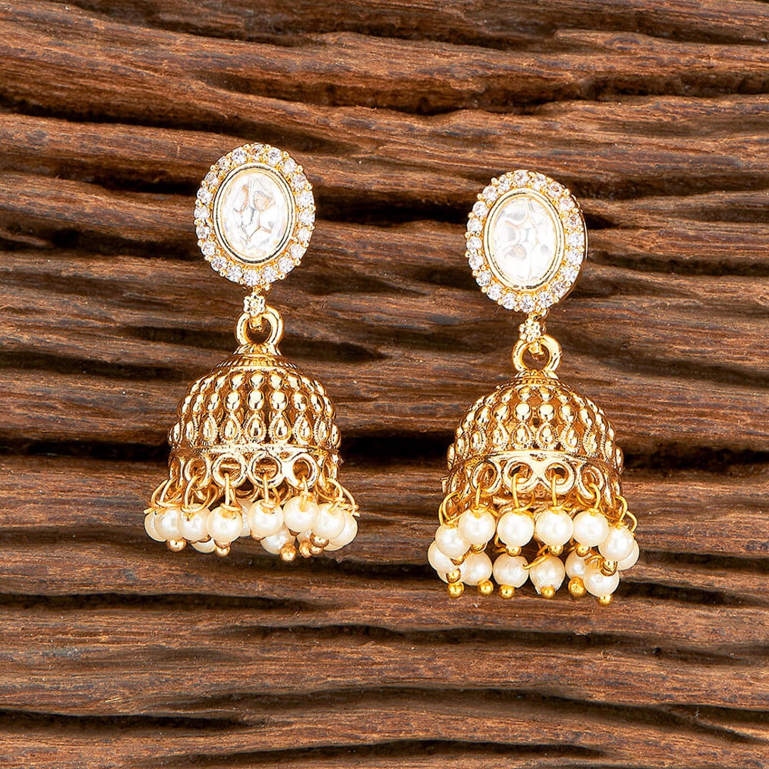 Temple Antique Small Size Gold Jhumka /earrings Temple Jewelry / Girls ...