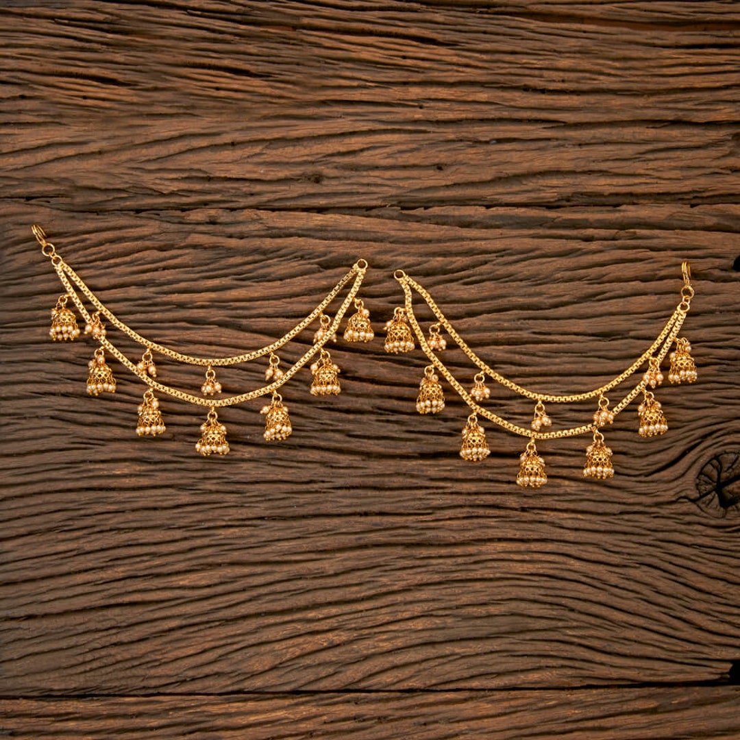 Bahubali Earrings/gold Jhumka Ear Chain/ Indian Jewelry/ - Etsy