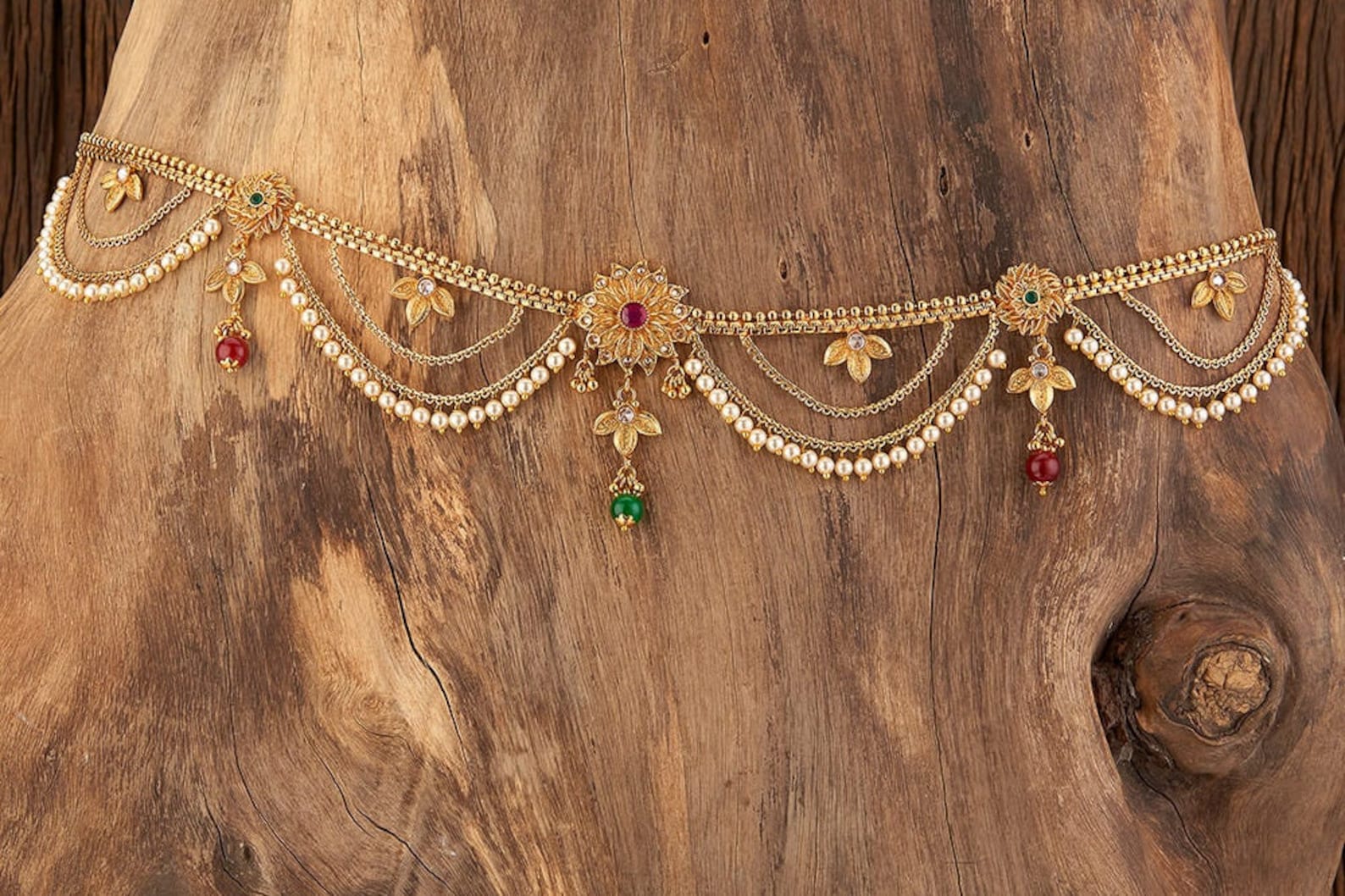 Waist Belt/indian Belly Chain/ Gold Belly Chain/ Pearl - Etsy