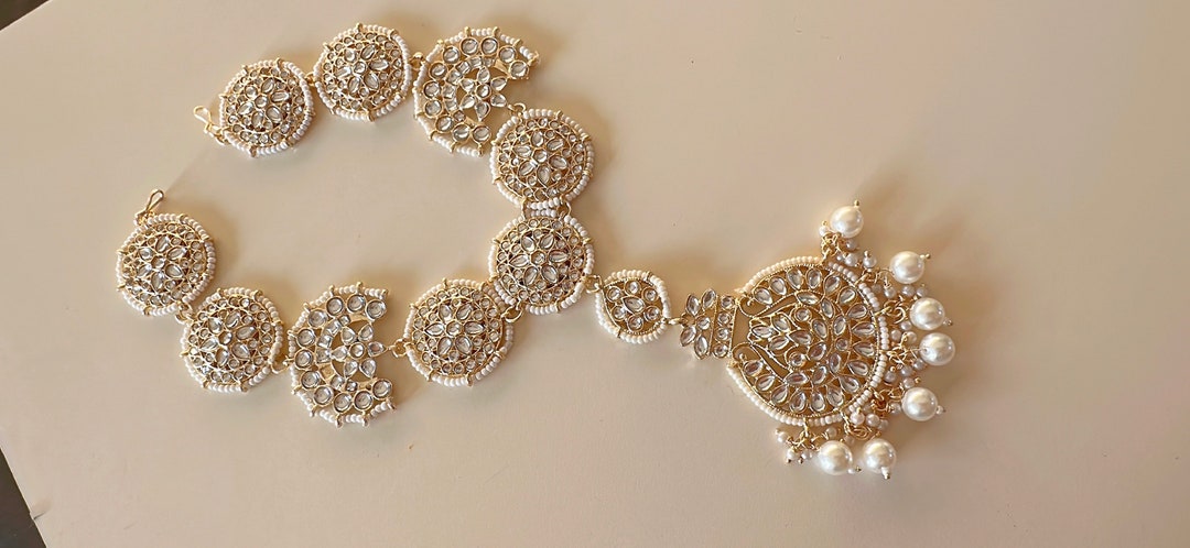 Damini/kundan Sheesh Phool Tikka/indian Bridal Matha Patti/sheesh Patti ...