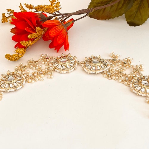 Kundan Head Band/sheesh Phool Tikka/bridal Matha Patti/sheesh - Etsy