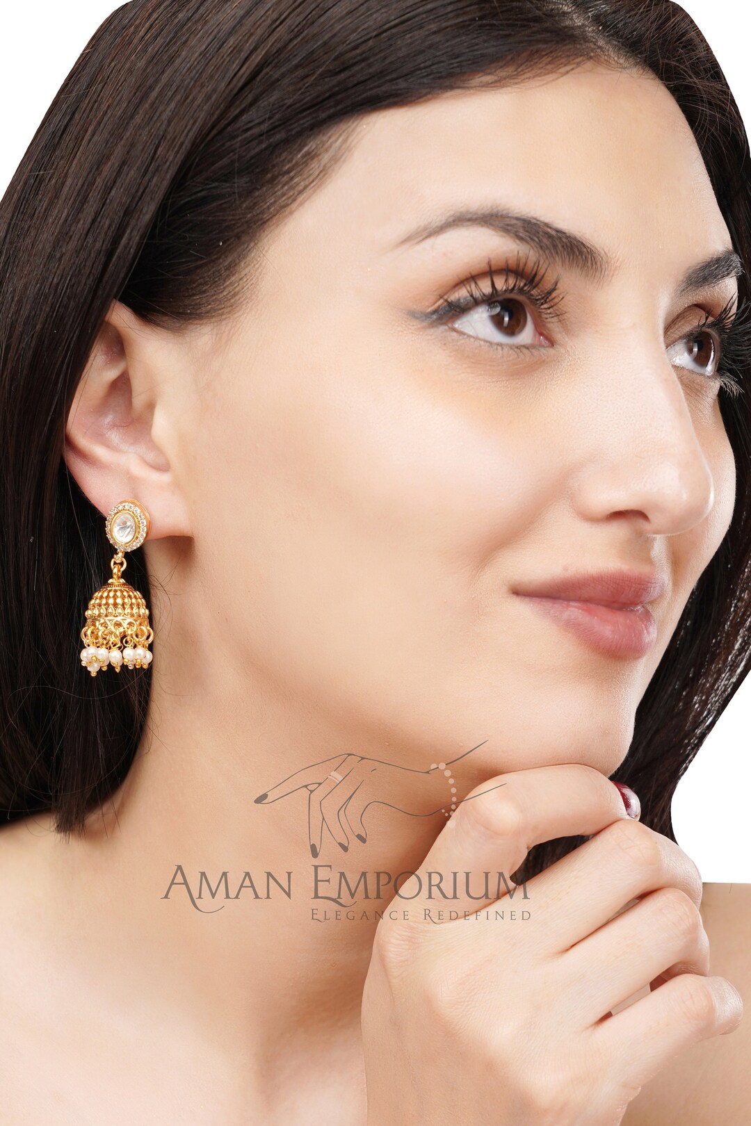 Temple Antique Small Size Gold Jhumka /earrings Temple Jewelry / Girls ...