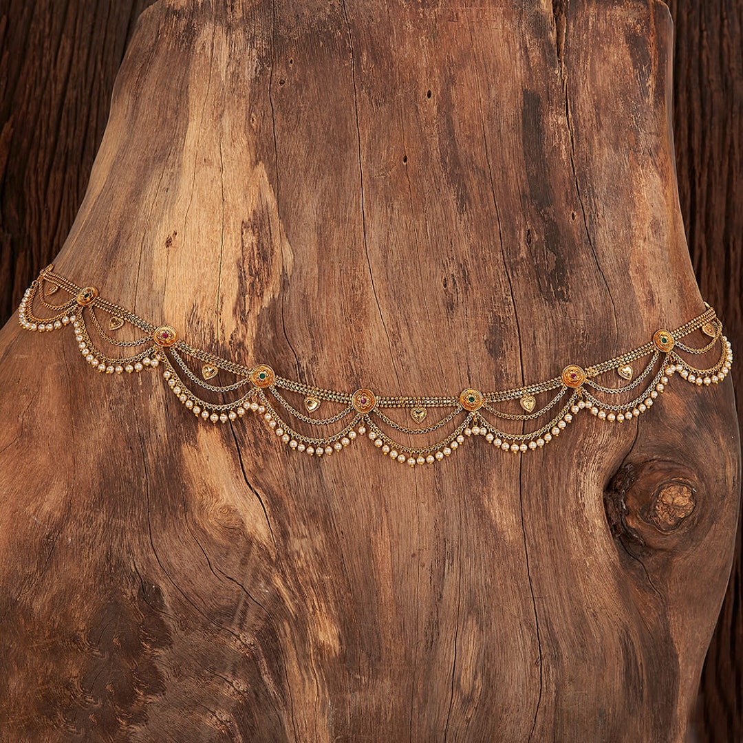 Ruby Green Waist Belt/indian Belly Chain/gold Belly Chain/ - Etsy