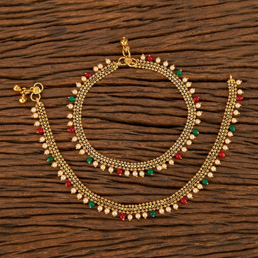 Rubygreen Anklets/ Payal /indian Bridal Payal /ghungroo Anklet/ Kundan ...