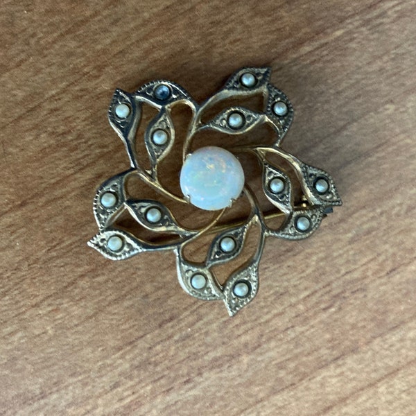 Opal Brooch - Etsy