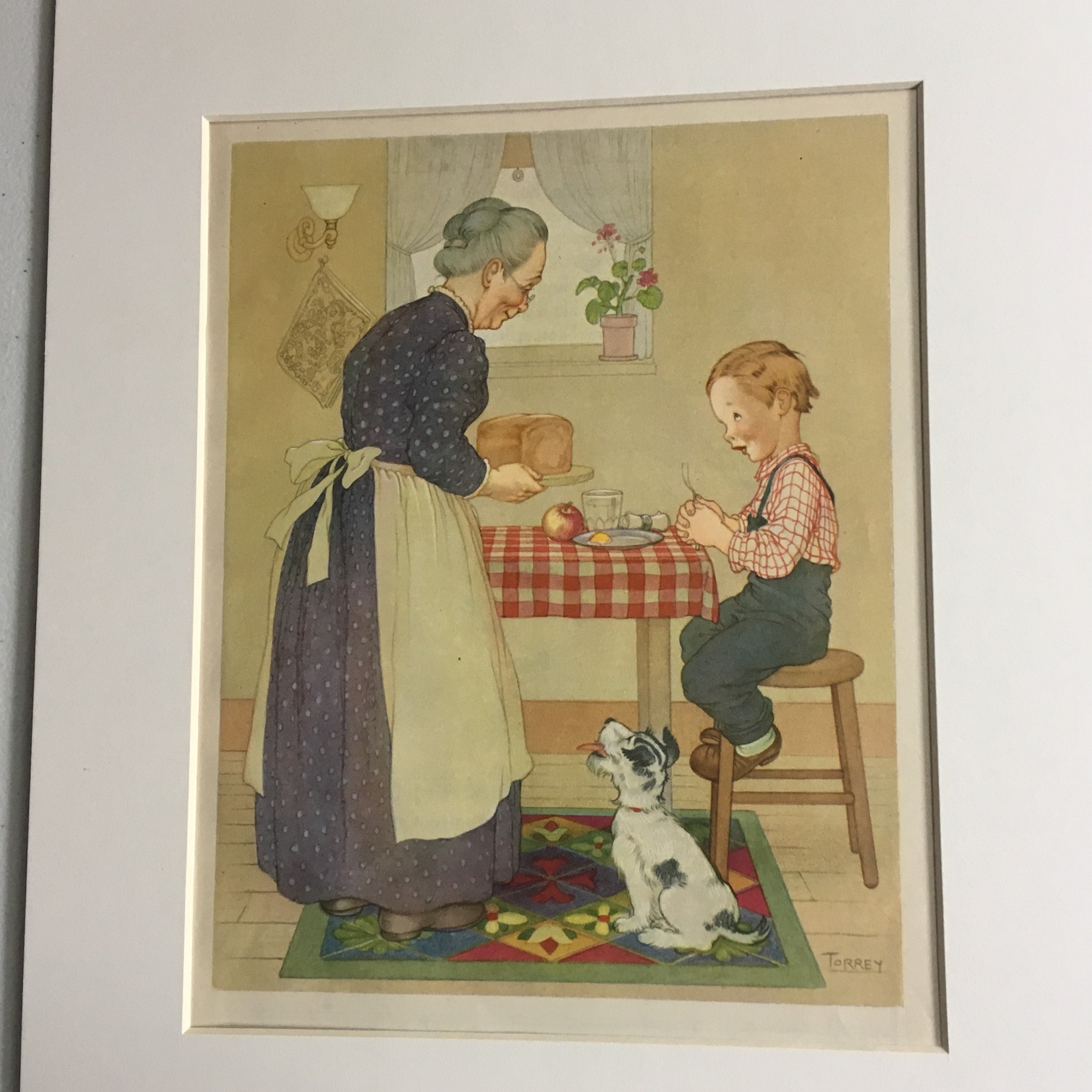 Little Tommy Tucker Illustration, 1940s Nursery Art, Baby Shower Gift ...