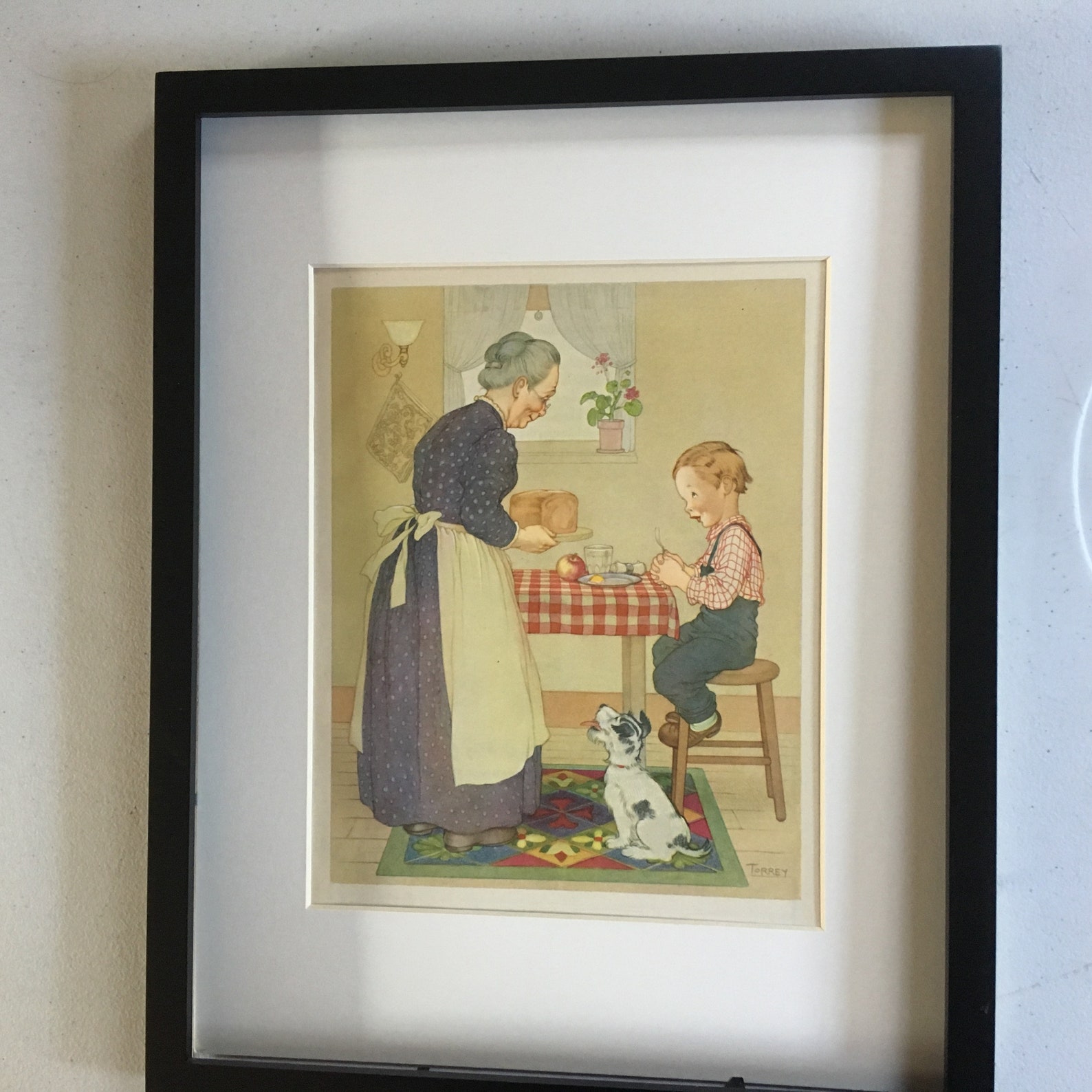 Little Tommy Tucker Illustration, 1940s Nursery Art, Baby Shower Gift ...