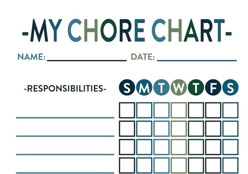 Chore Chart - Etsy
