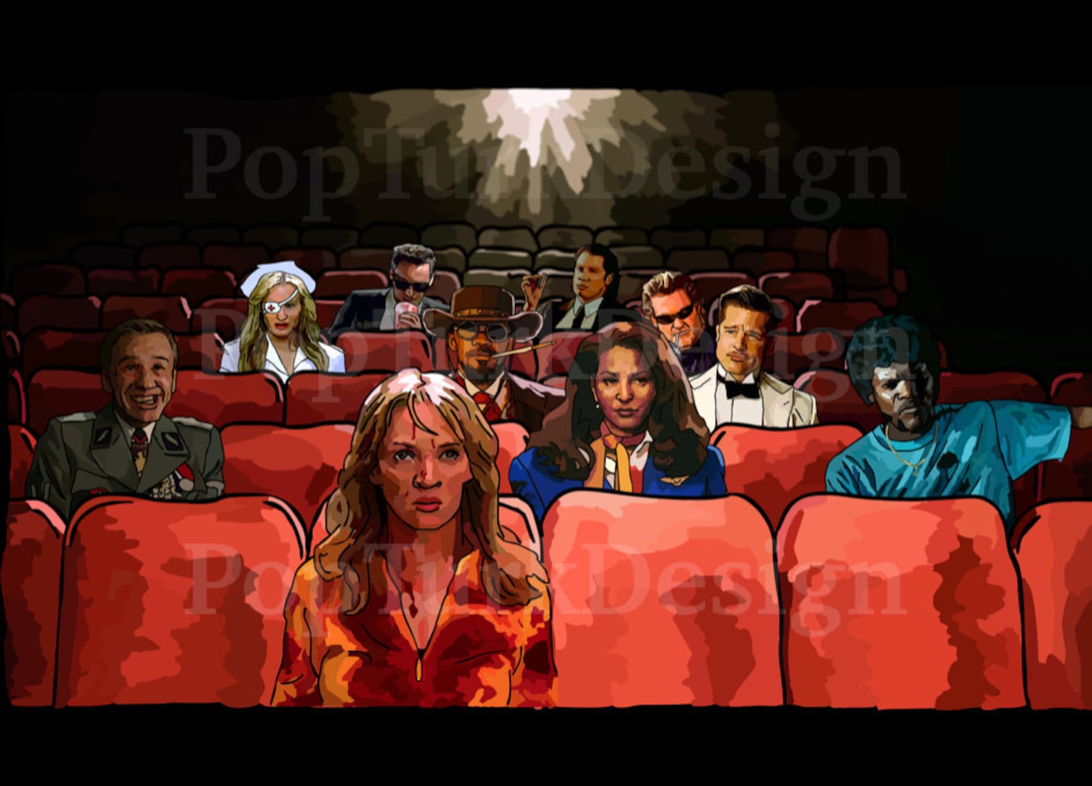 Quentin Tarantino Cinema - Digital Painting - Etsy