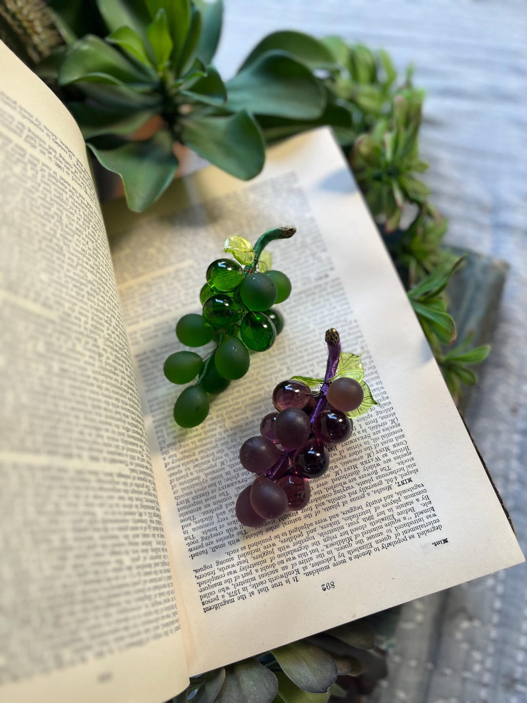 Set of 2 Vintage Glass Grapes - Etsy
