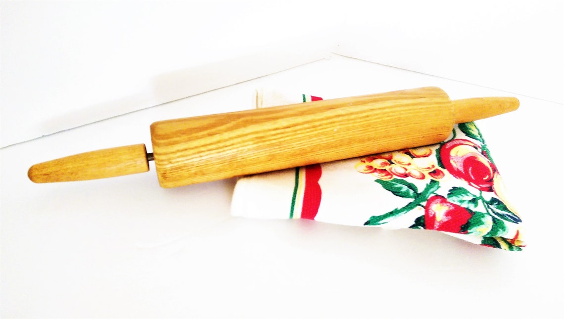 50's Wood Rolling Pin Old Fashioned Natural Dough Roller - Etsy