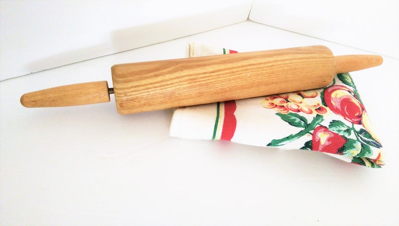 50's Wood Rolling Pin Old Fashioned Natural Dough Roller - Etsy