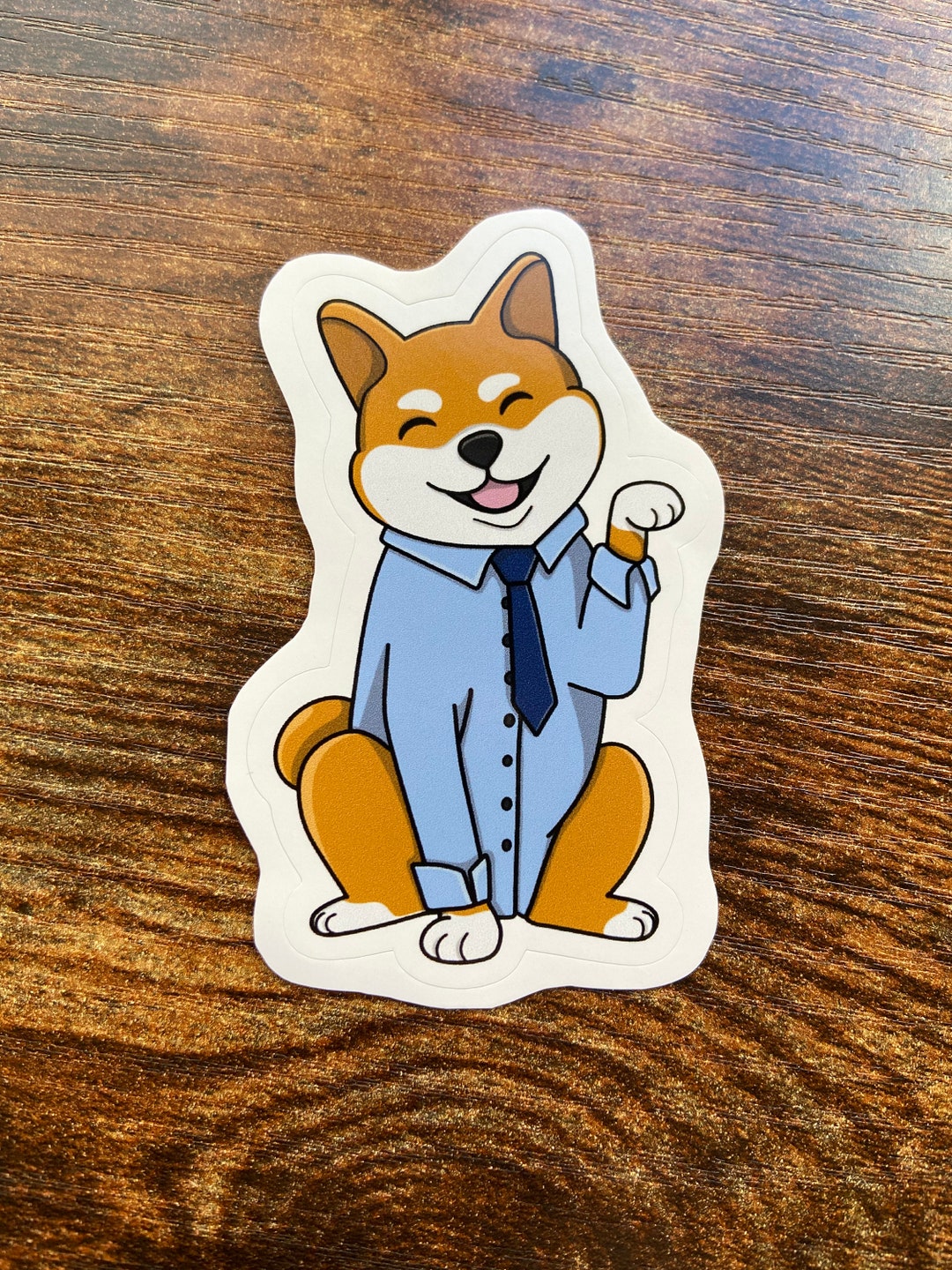 Funny Business Shiba Inu Sticker, Cute Shiba Bubble-free Stickers ...