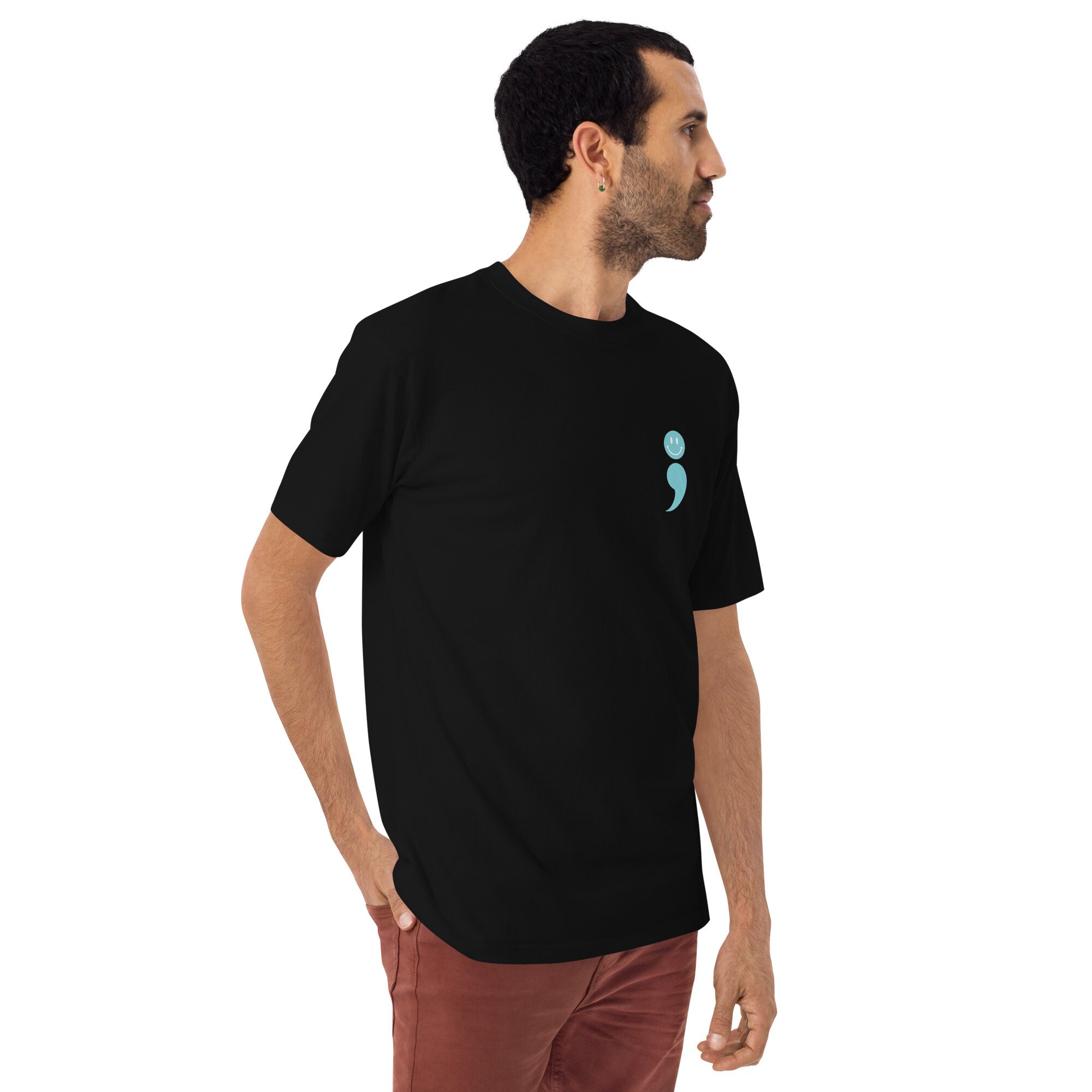 Smiley Face Semi-colon Heavyweight Shirt, Suicide Awareness Shirt ...
