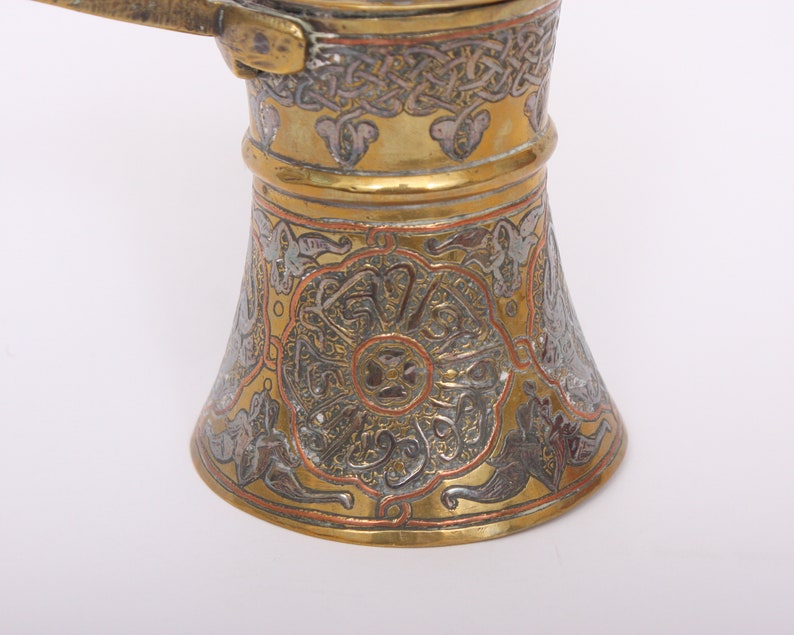 Islamic Cairo Ware Coffee Pot Water Pot Silver and Copper Inlay - Etsy UK