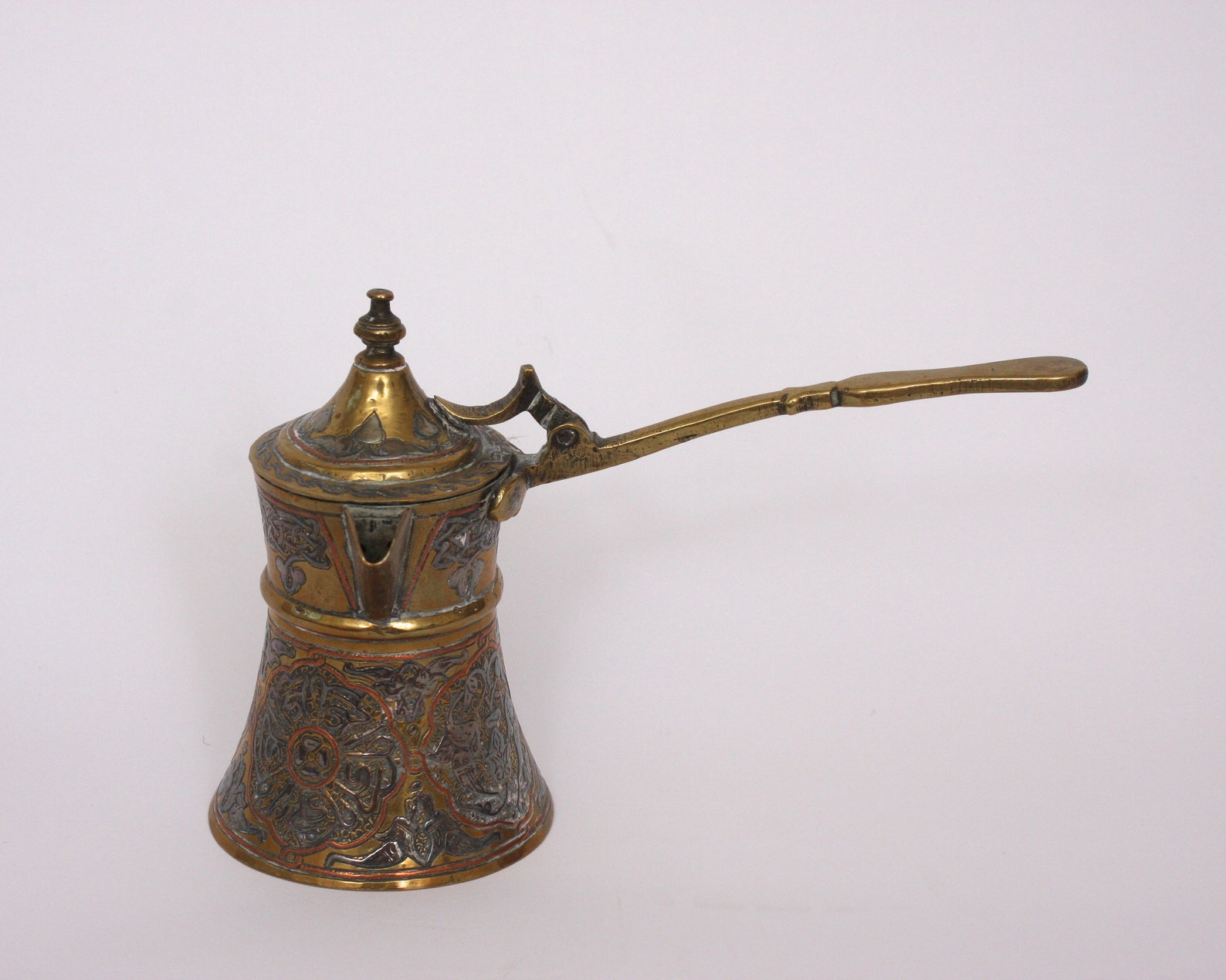 Islamic Cairo Ware Coffee Pot Water Pot Silver and Copper Inlay - Etsy UK