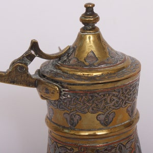 Islamic Cairo Ware Coffee Pot Water Pot Silver and Copper Inlay - Etsy UK