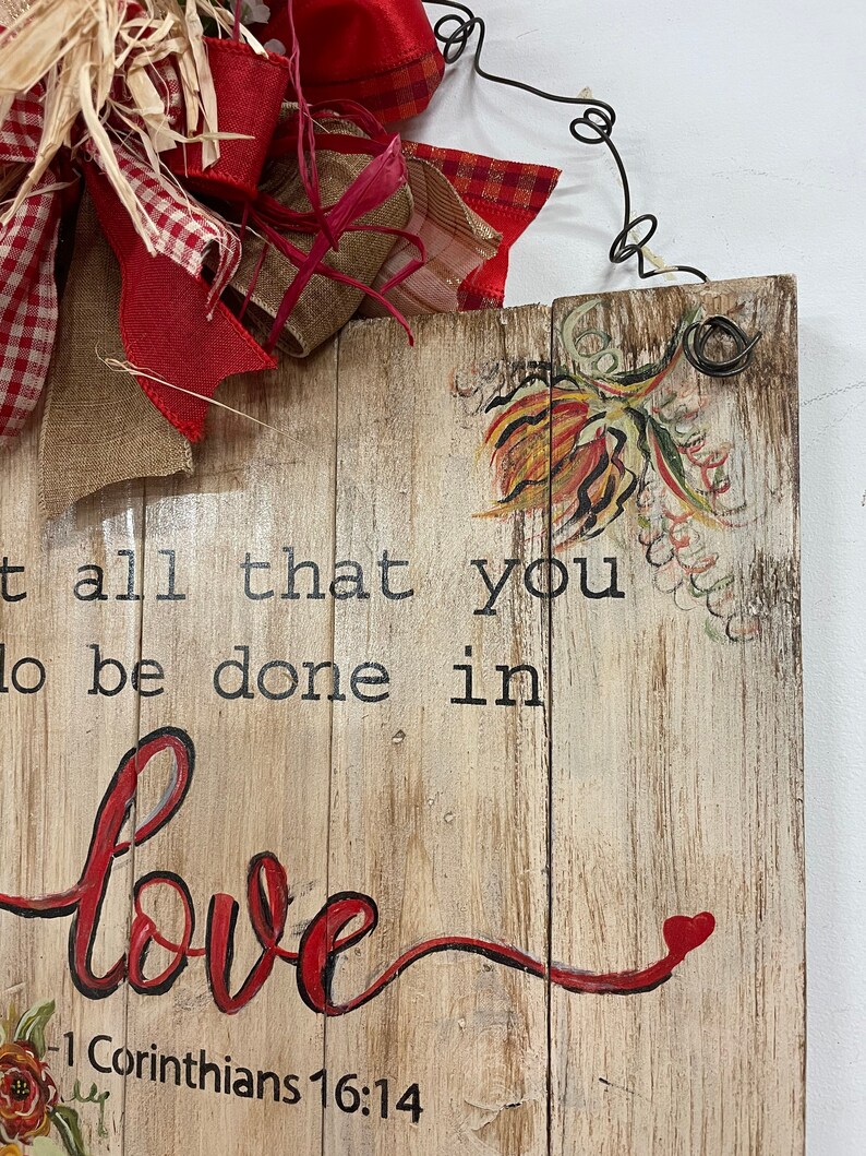 Love Scripture Wooden Door Hanger or Wall Decor - Etsy