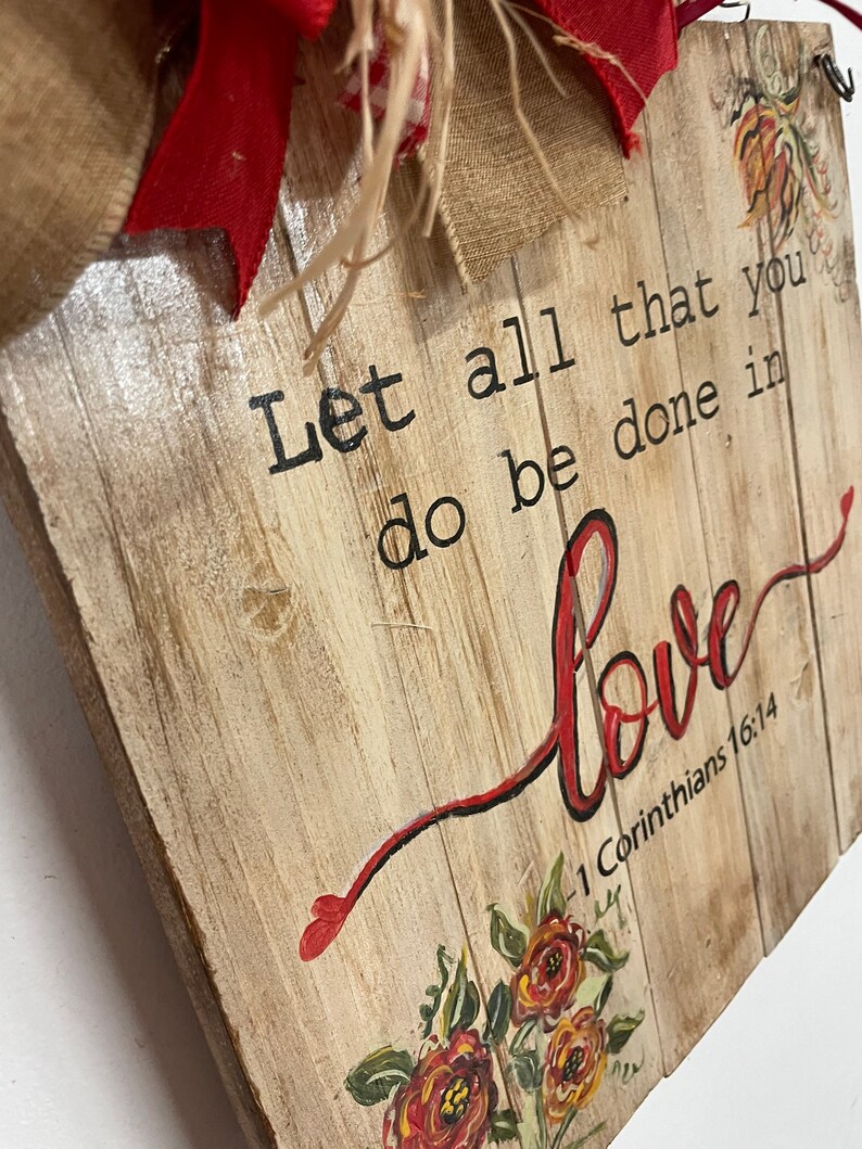 Love Scripture Wooden Door Hanger or Wall Decor - Etsy