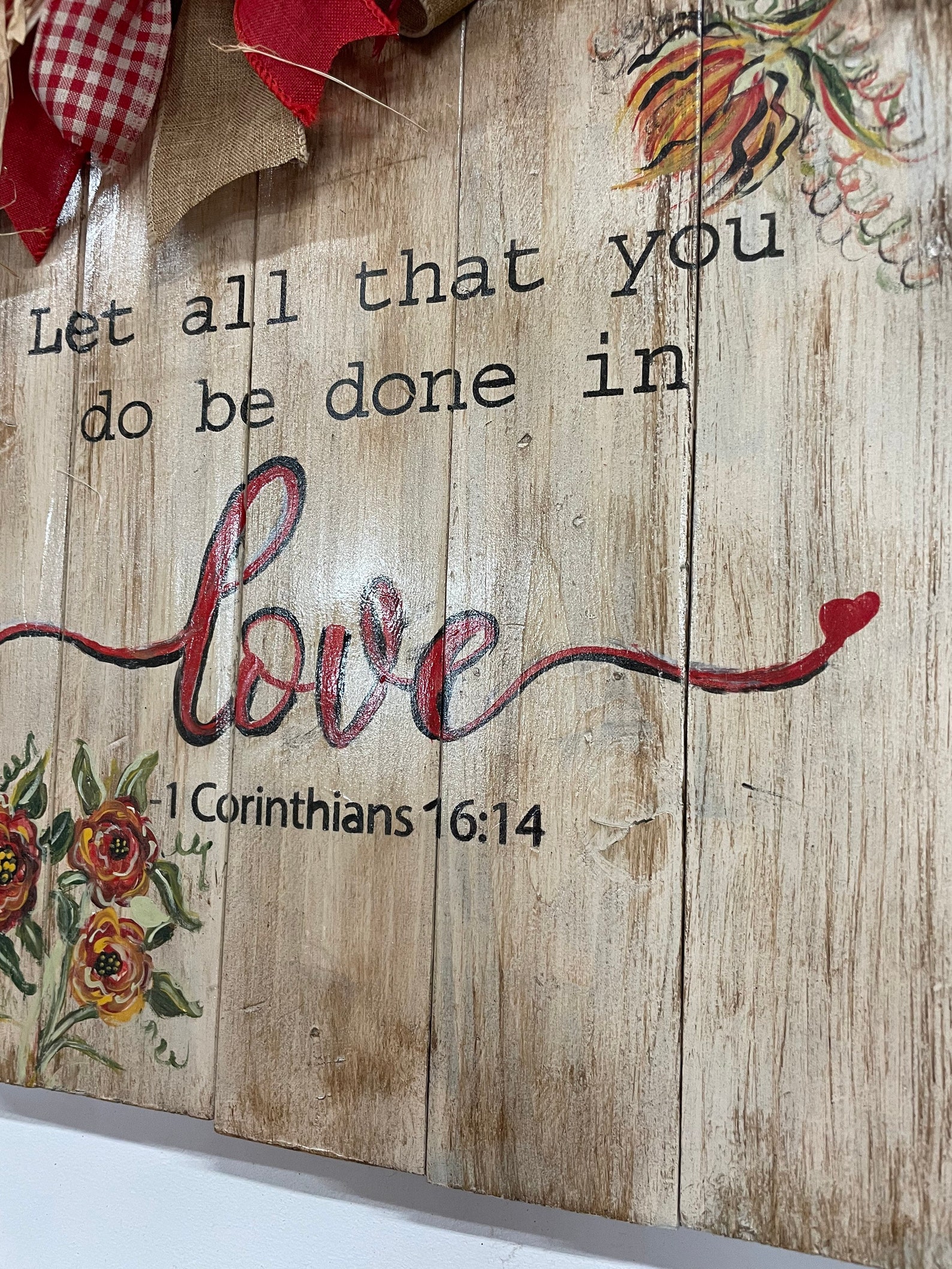 Love Scripture Wooden Door Hanger or Wall Decor - Etsy