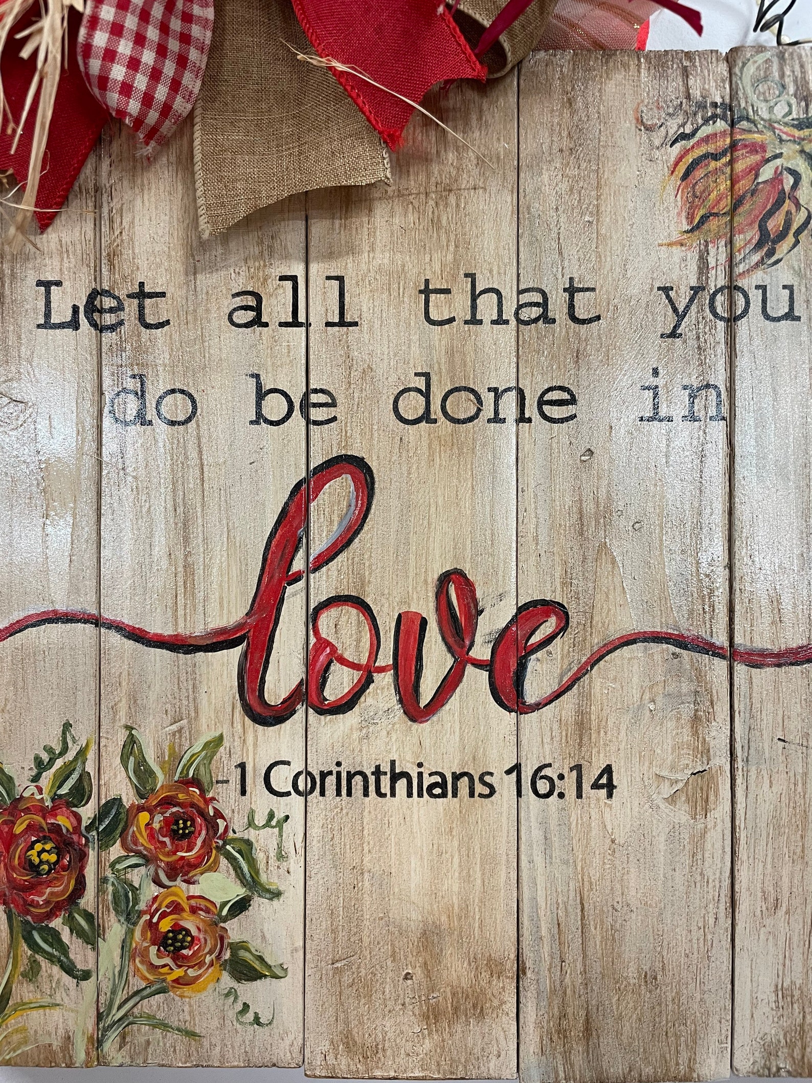 Love Scripture Wooden Door Hanger or Wall Decor - Etsy