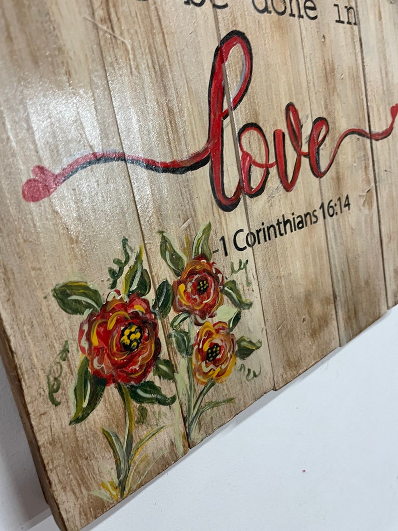 Love Scripture Wooden Door Hanger or Wall Decor - Etsy