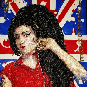 Sale Large Amy Winehouse In Polka Dot Dress Original | Etsy