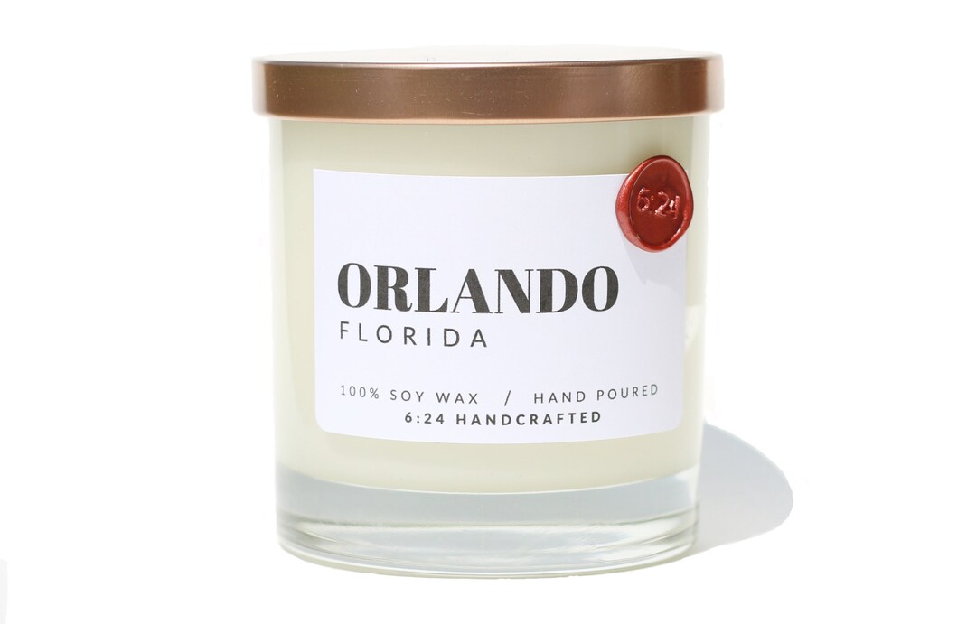 Orlando, Florida Candle – Hand-poured 100% Soy Wax - Housewarming Gift ...