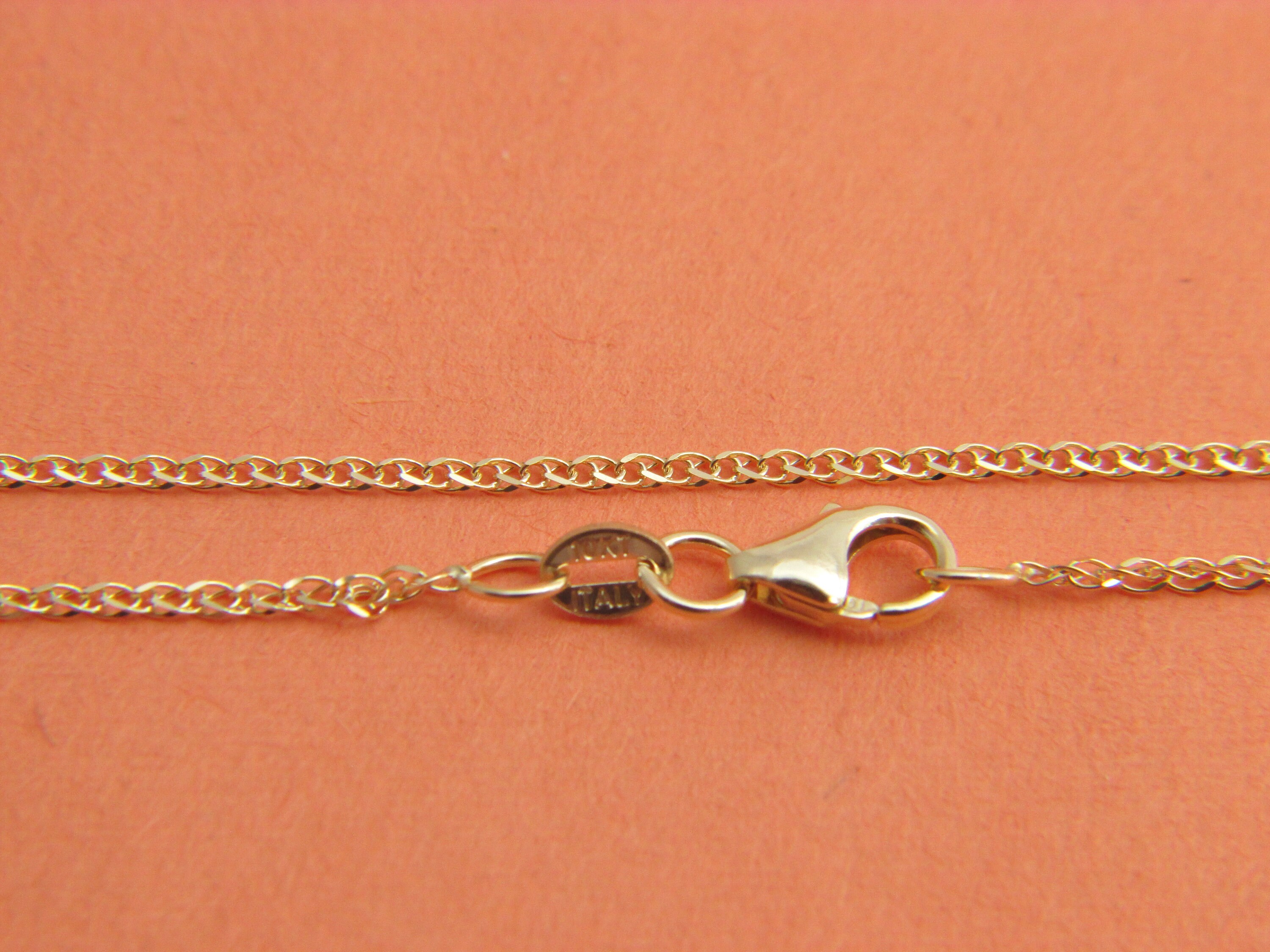 Solid 10K Gold Spiga Chain Necklace Real 10kt Yellow Gold Necklace ...