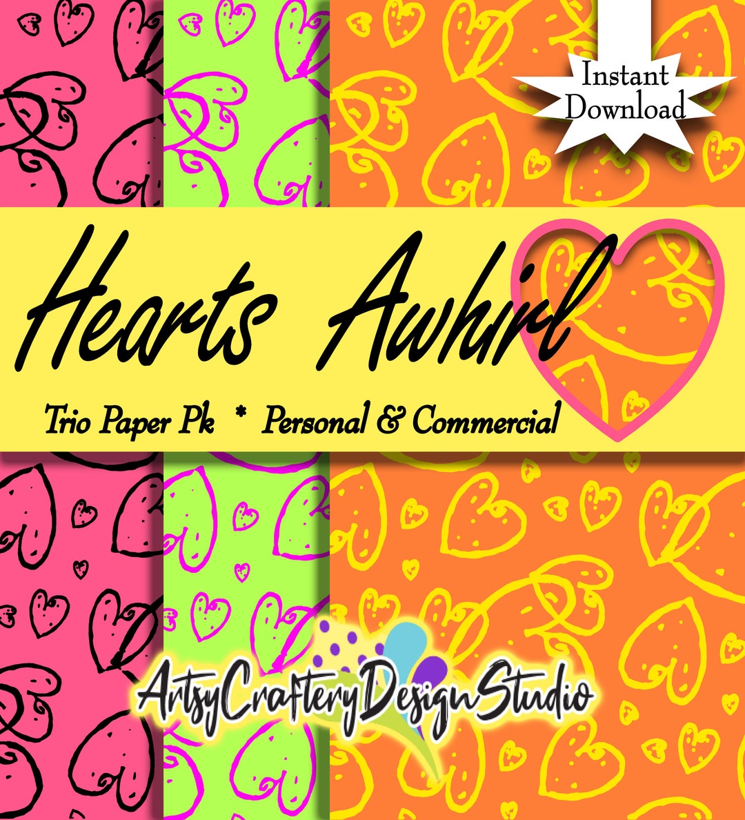 Orange and Yellow Background, Yellow Heart, Black Hearts Printable ...